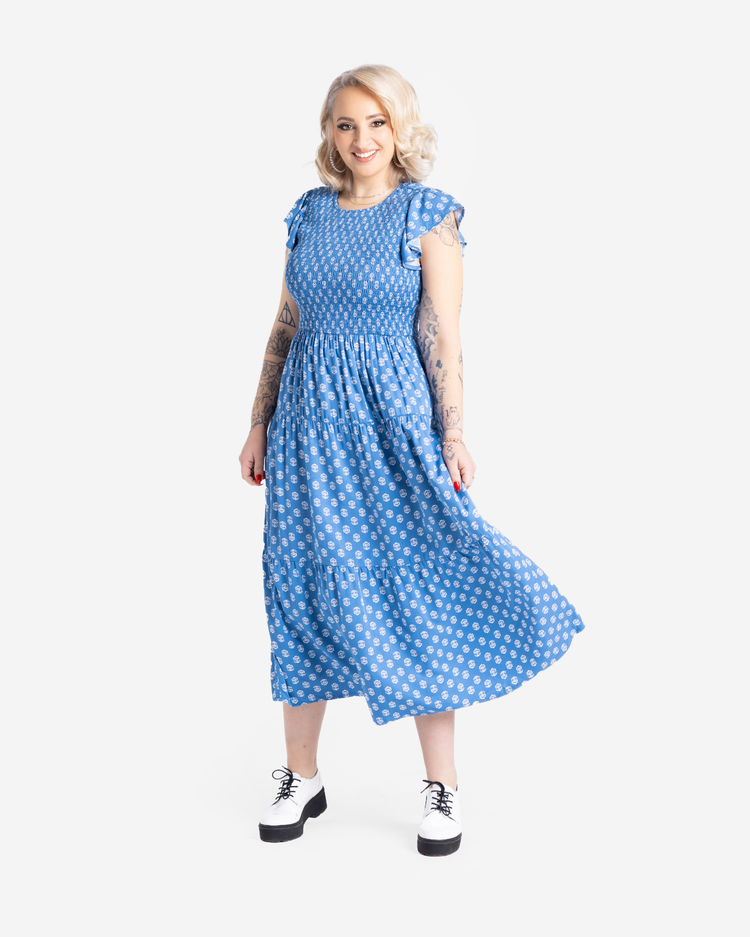 Grace Ruffle Sleeve Smocked Maxi Dress – lularoe