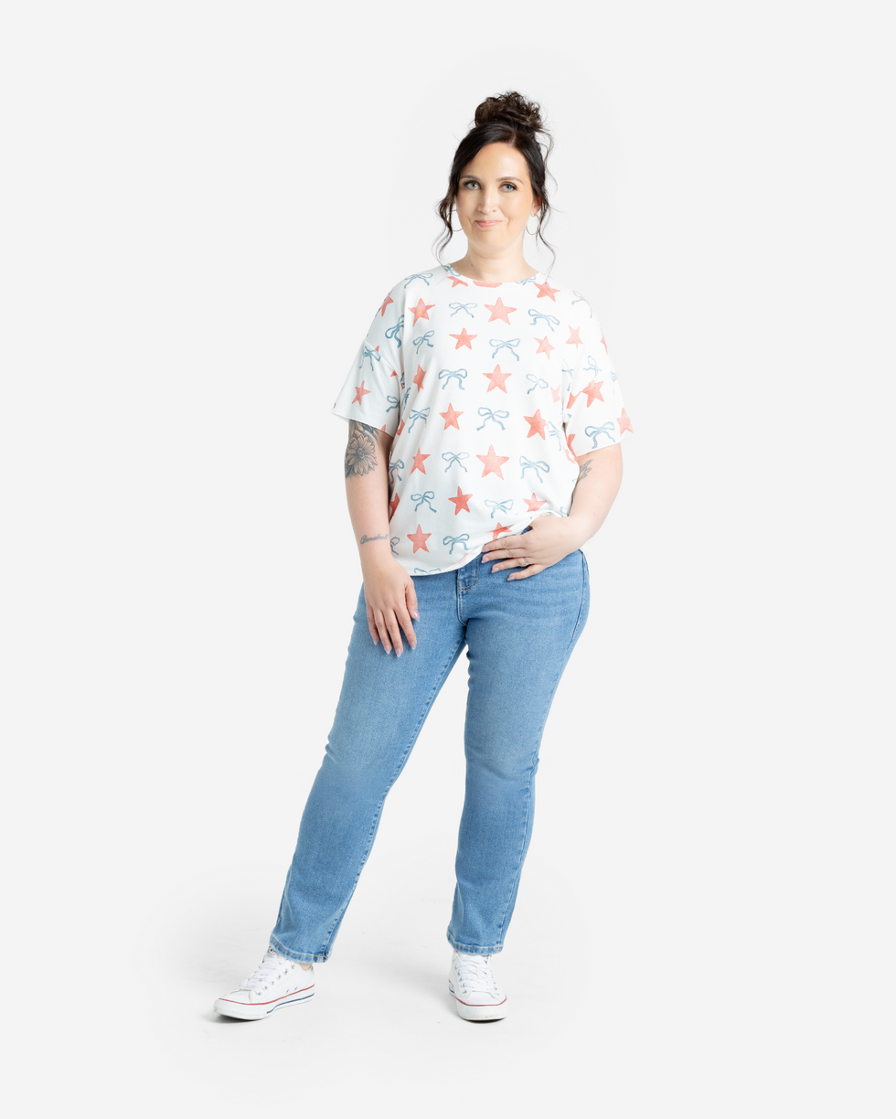 Gabby V-Neck Rib Mix T – lularoe