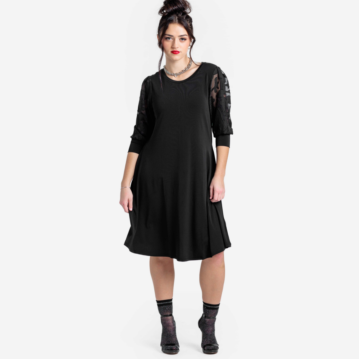 Angela Mixed Media ¾ Sleeve Dress – lularoe